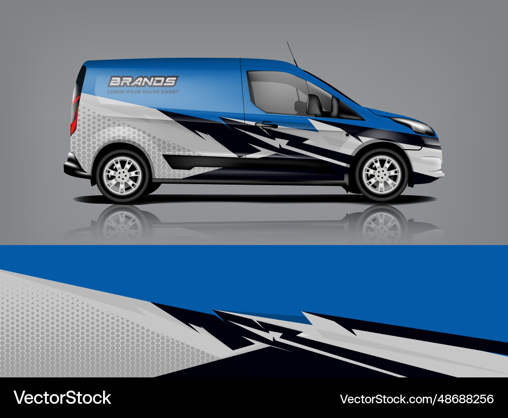 Van wrap design sticker and decal Royalty Free Vector Image