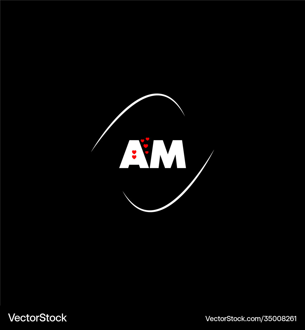 A m letter logo creative design on black color Vector Image