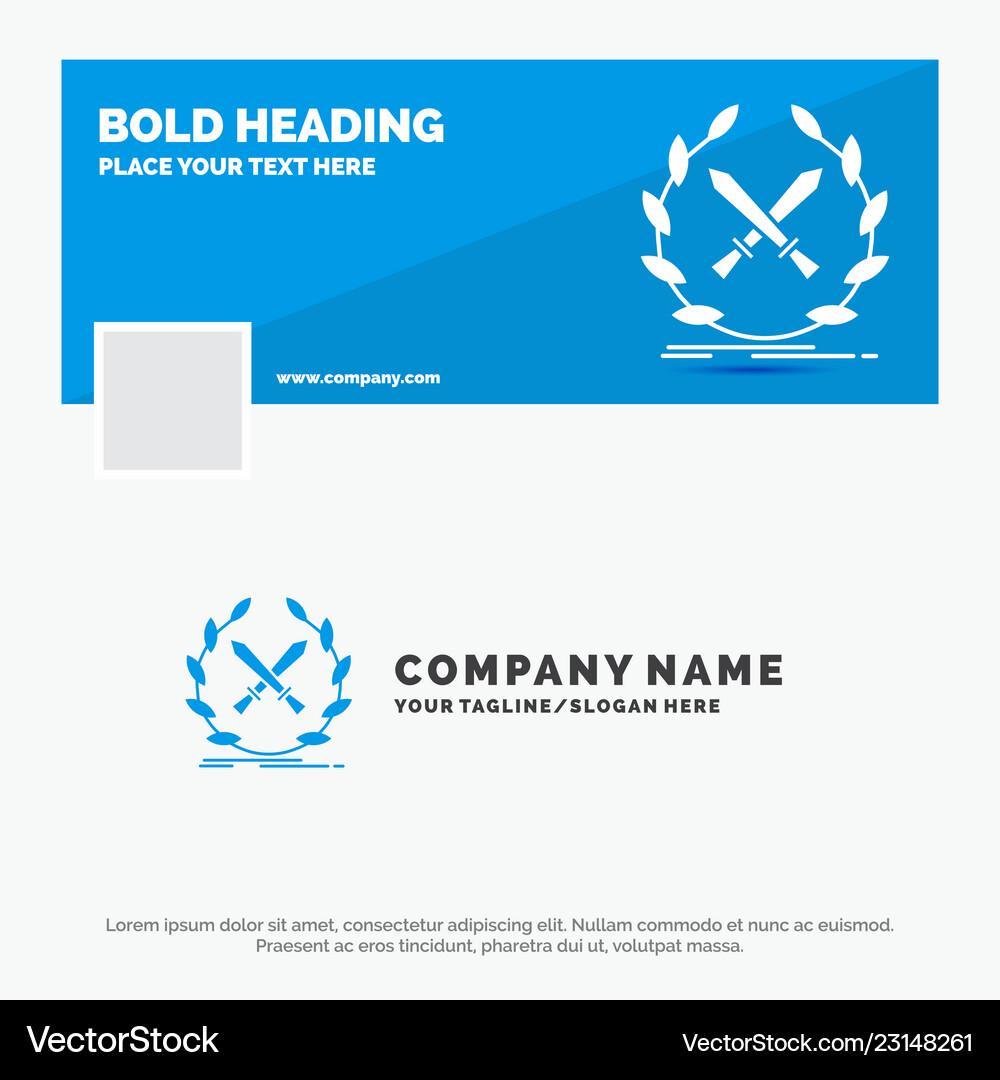Blue business logo template for battle emblem Vector Image