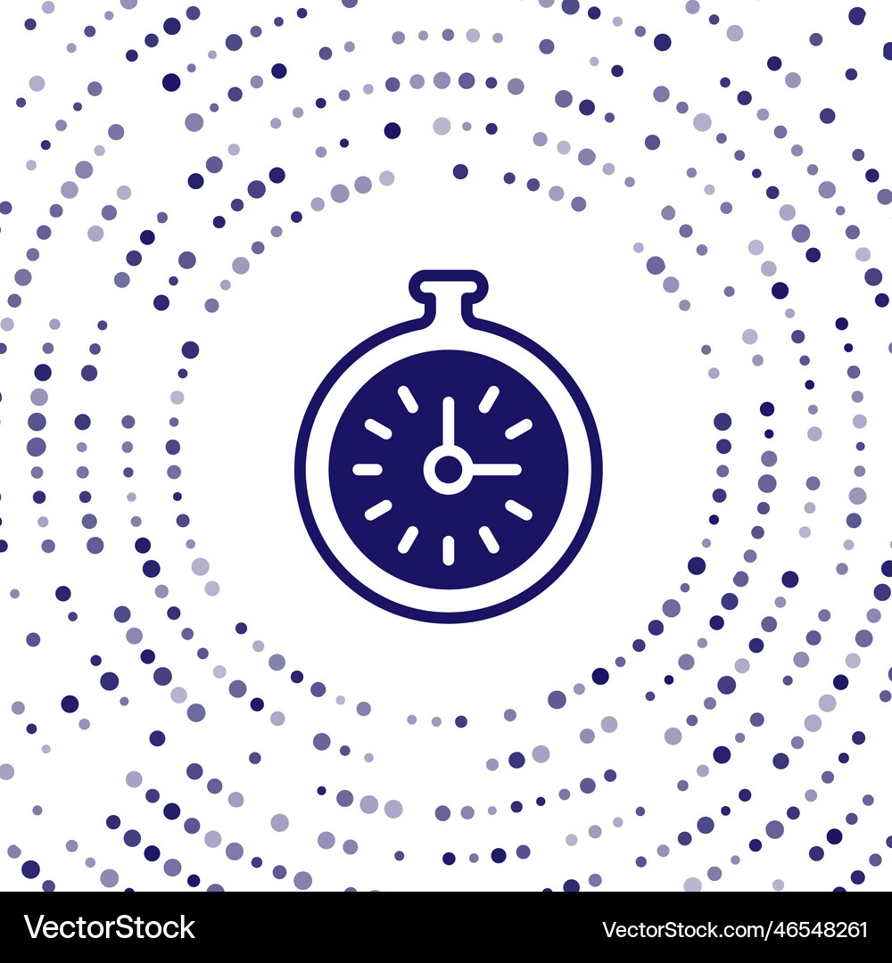 Blue pocket watch icon isolated on white Vector Image