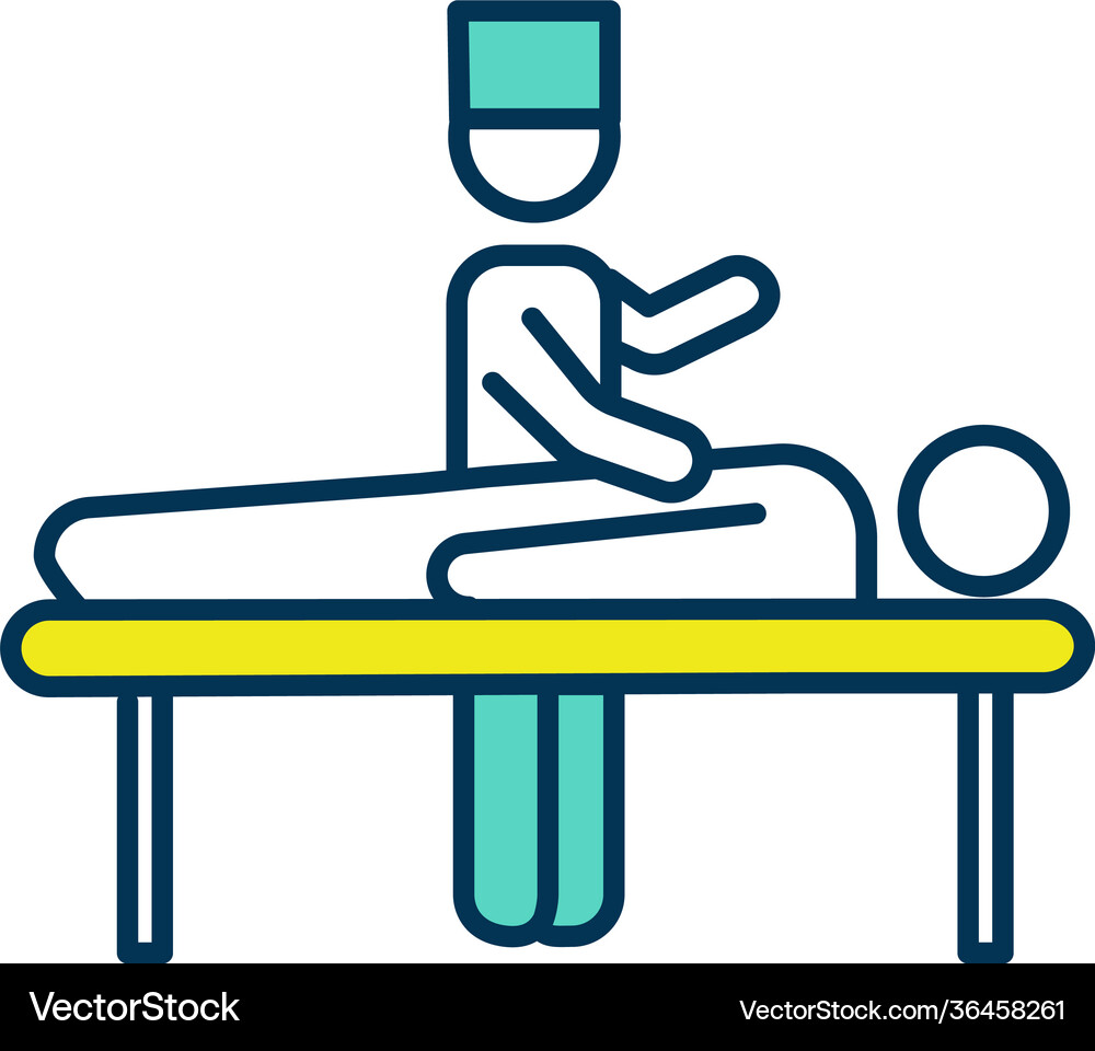 Chiropractic treatment rgb color icon Royalty Free Vector