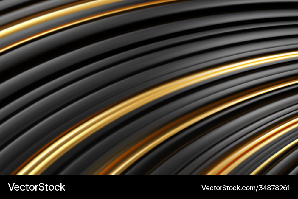 Gold black line 3d modern style background Vector Image