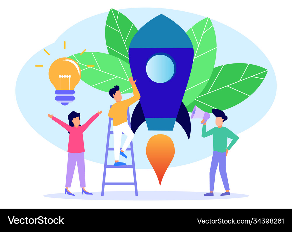 Graphic cartoon character business start up Vector Image
