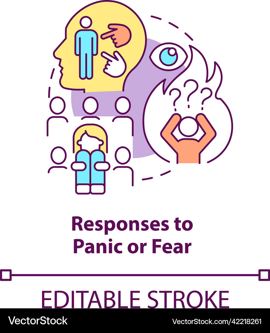 Responses to panic and fear concept icon Vector Image