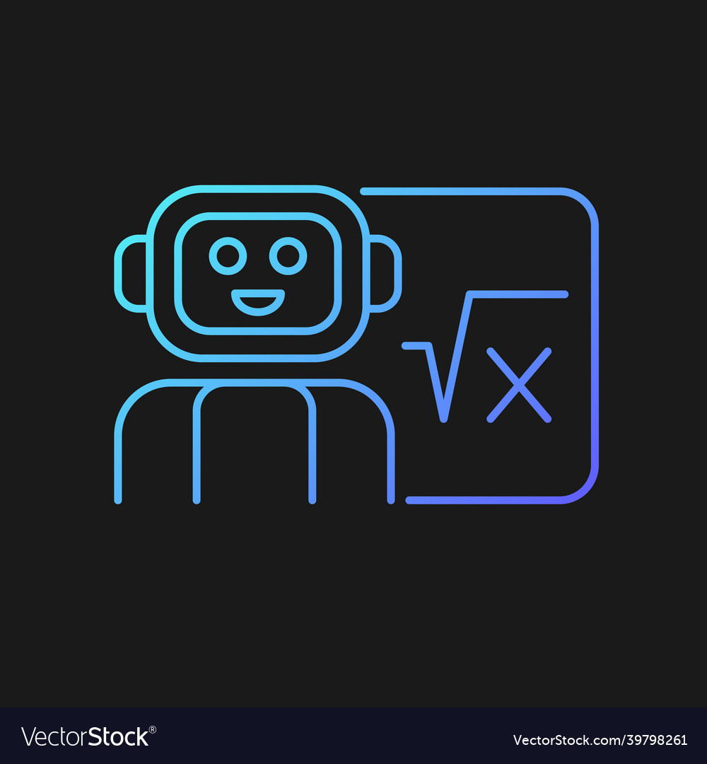 Robotics in education gradient icon for dark theme