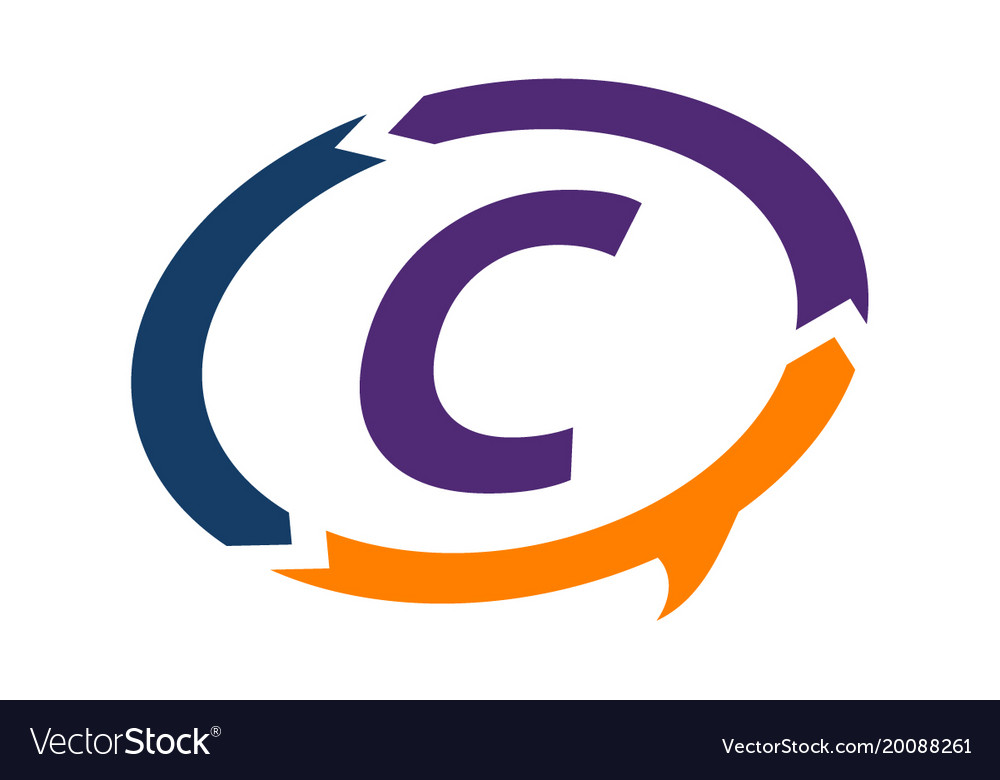 Smart solution letter c Royalty Free Vector Image