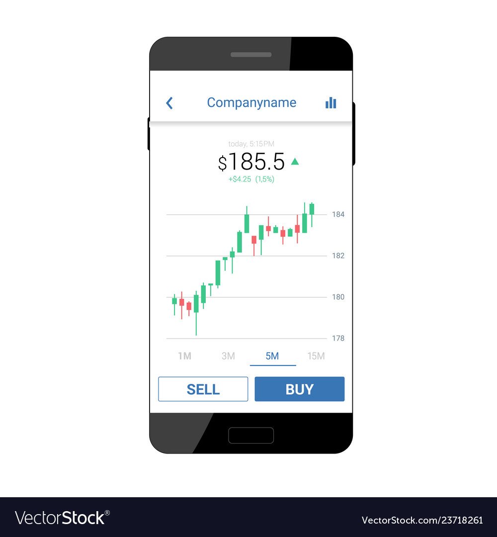 Trading mobile interface Royalty Free Vector Image