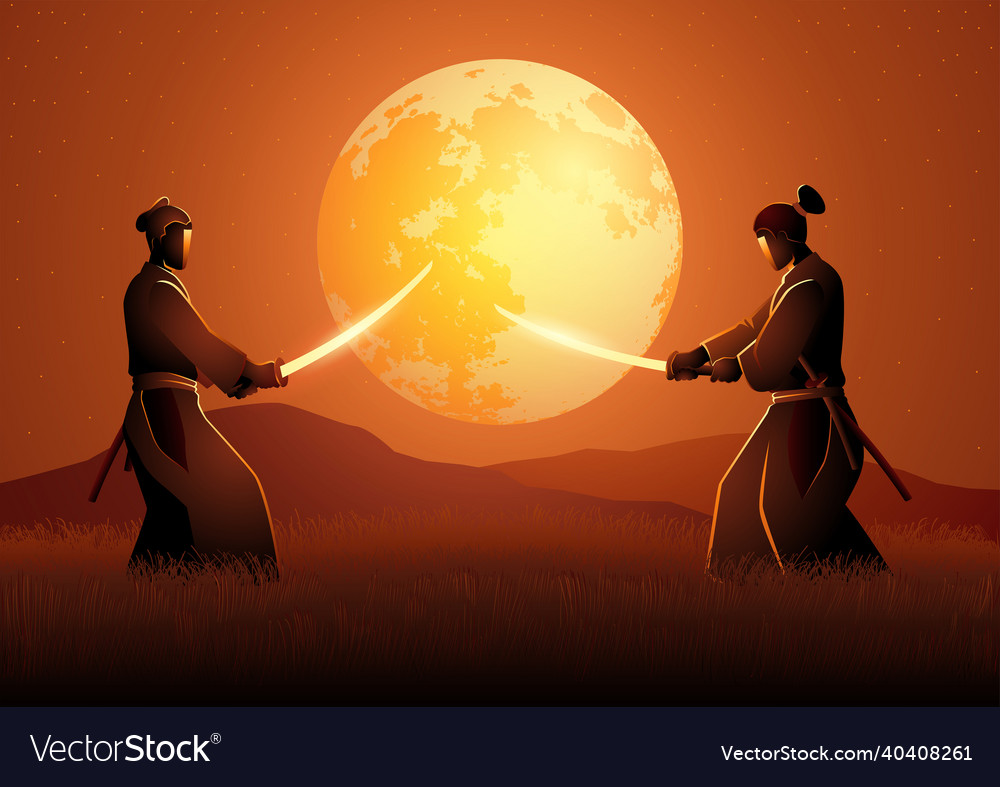 Two Samurai Fighting