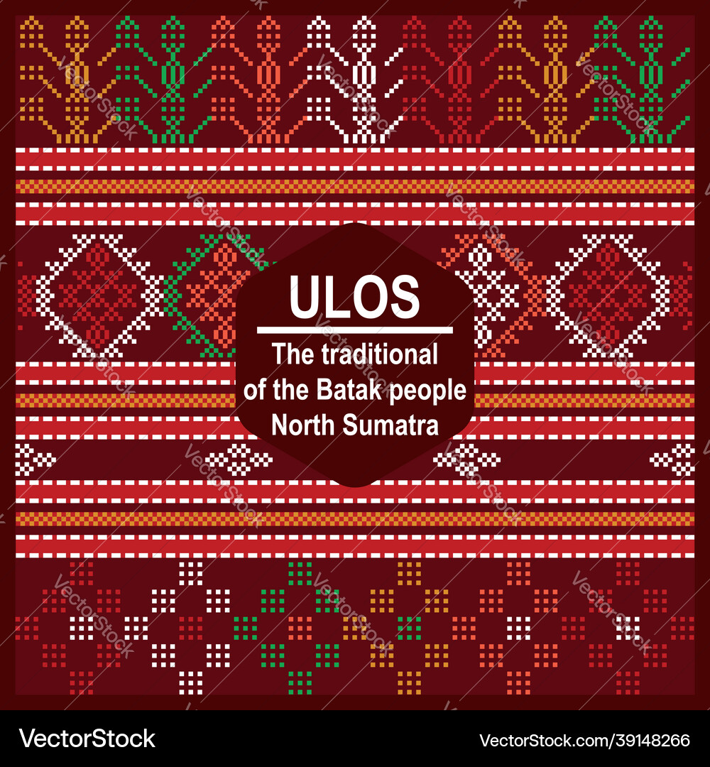 Batik-ulos-traditional-batak-north-sumatra-dr Vector Image