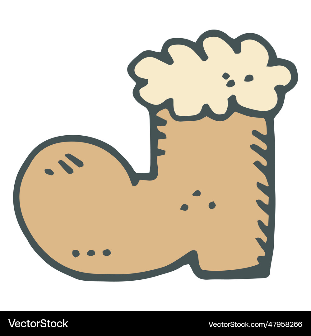 Boot hand drawn cartoon icon 26 Royalty Free Vector Image