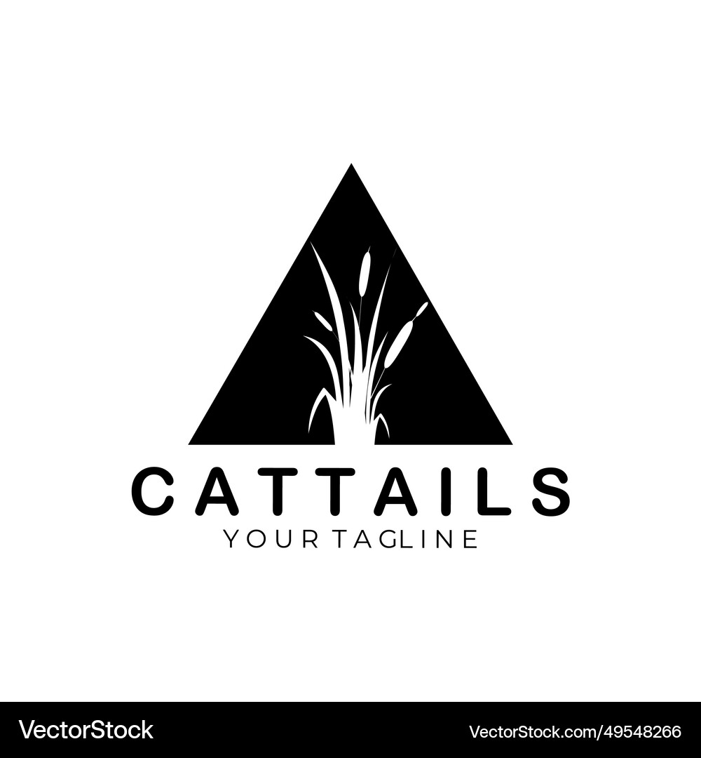 Cattails nature logo vintage template symbol Vector Image