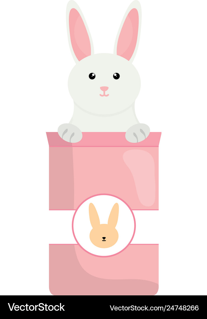 Cute little rabbit with food bag Royalty Free Vector Image
