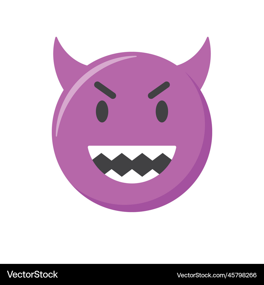 Emoji icon angry and evil emoticon Royalty Free Vector Image