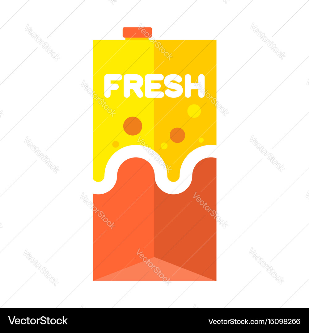 Fresh juice pack isolated cardboard box for drink Vector Image