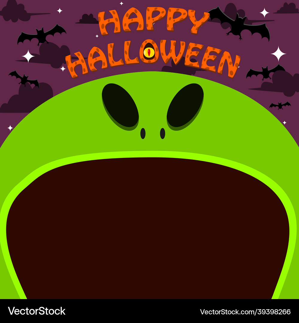 Halloween character design with alien character Vector Image