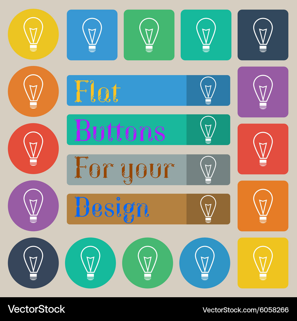 Light lamp sign icon idea symbol lightis on set Vector Image