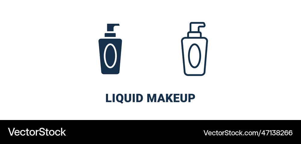 Liquid makeup icon outline and filled Royalty Free Vector