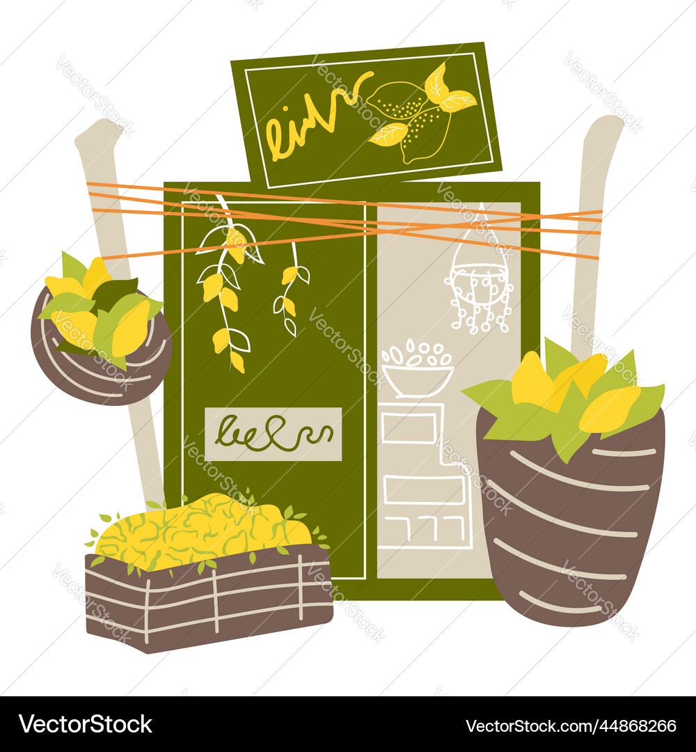 Local italian fruit lemon shop Royalty Free Vector Image
