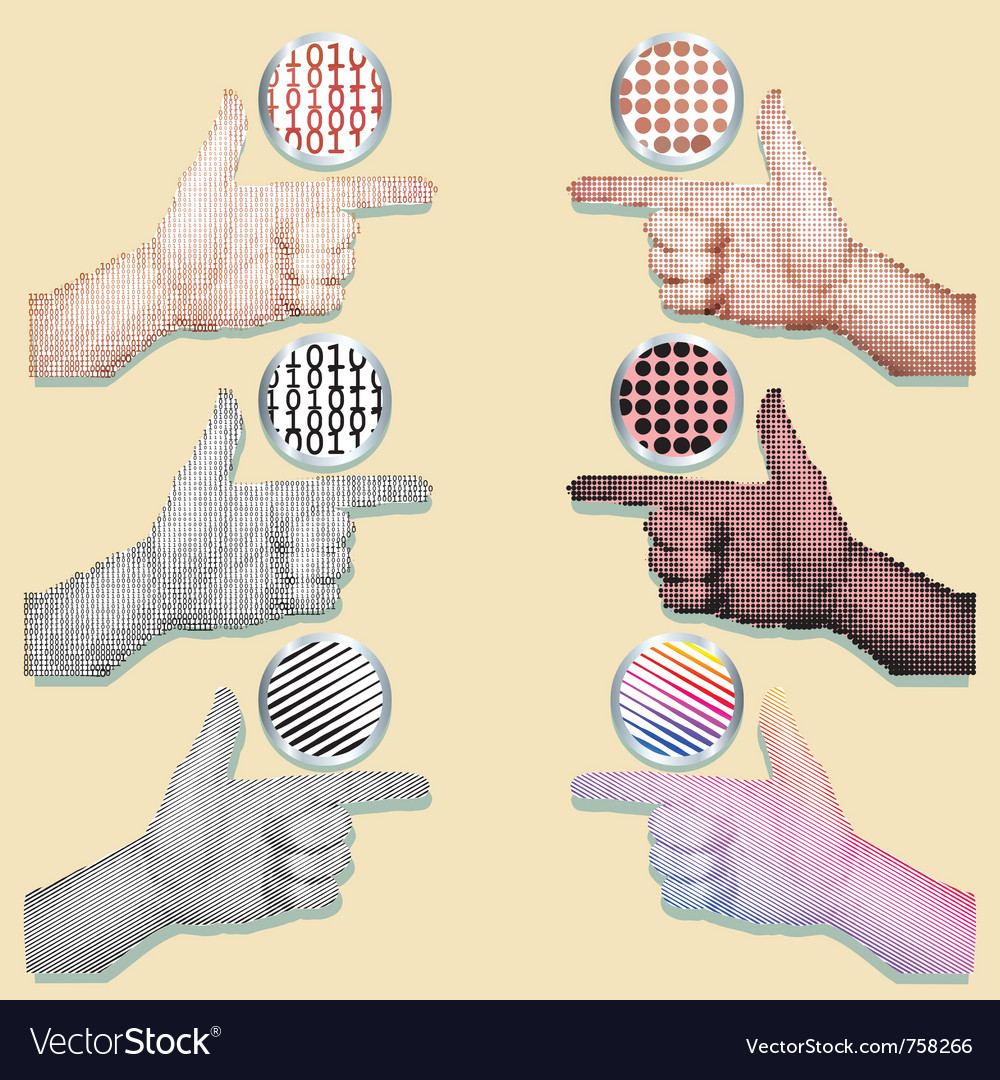 Pointing hands set Royalty Free Vector Image - VectorStock