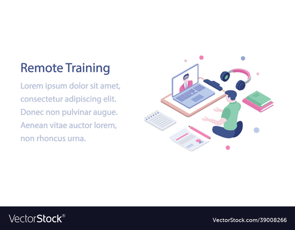 Remote training Royalty Free Vector Image - VectorStock