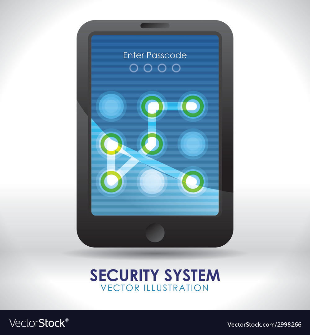 Security system over gray background Royalty Free Vector