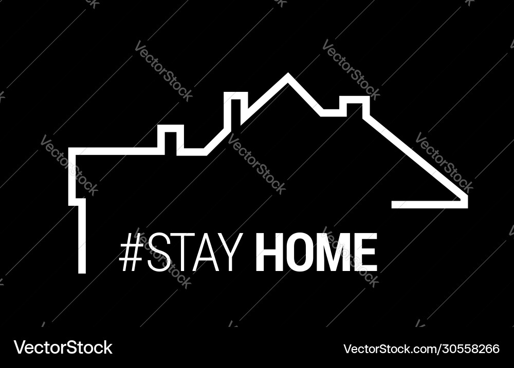 Stay at home and safe logo design Royalty Free Vector Image