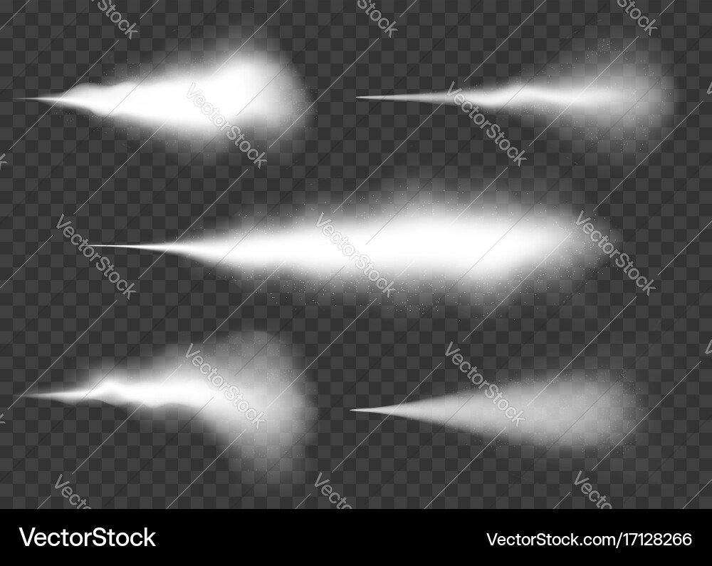 Water spray mist and smoke effect set white spray Vector Image