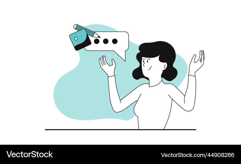 Woman talking concept young character chatting Vector Image