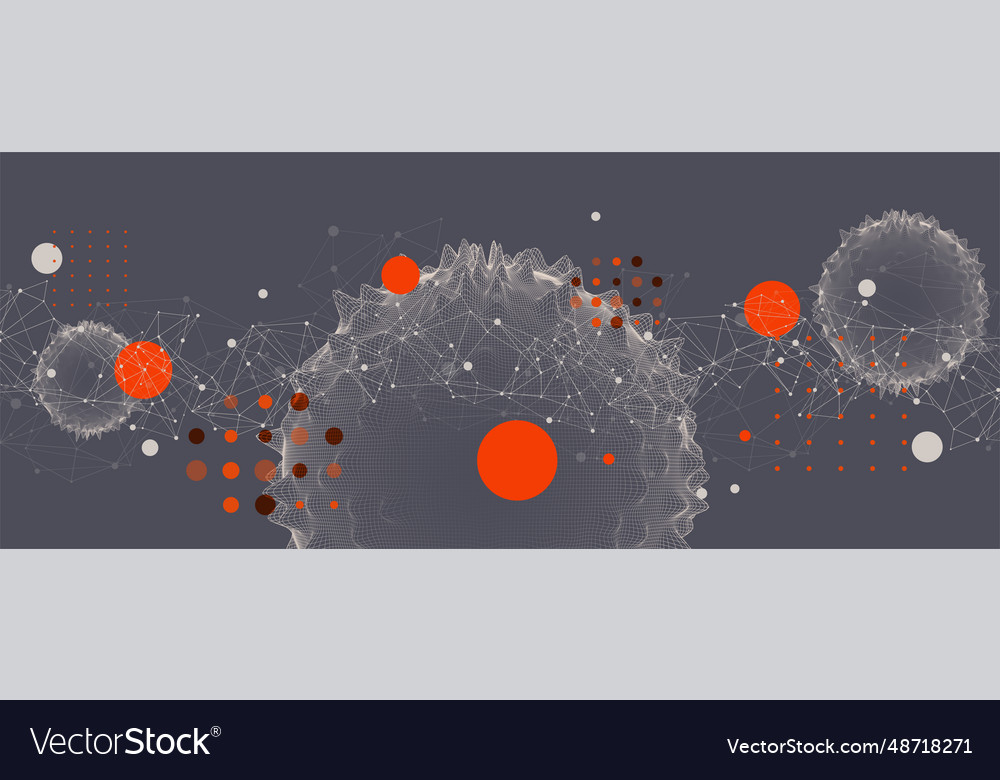 Abstract Sphere Background With Plexus Effect 3d Vector Image