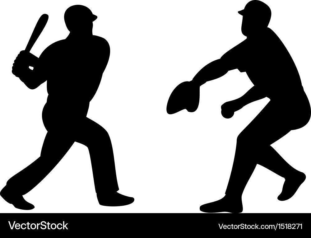 American baseball player batting pitching Vector Image