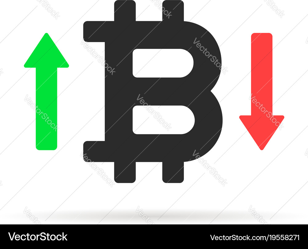 Bitcoin rates icon isolated on white Royalty Free Vector