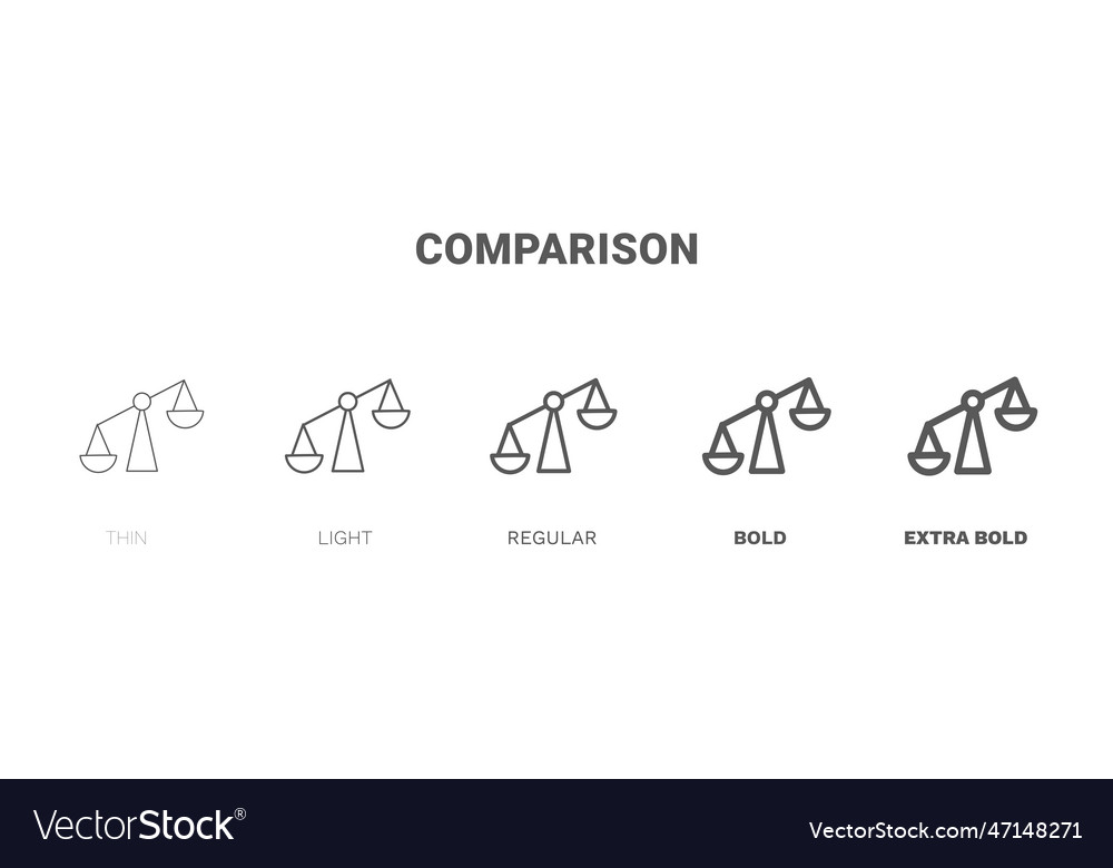 Comparison icon thin regular bold and more style Vector Image
