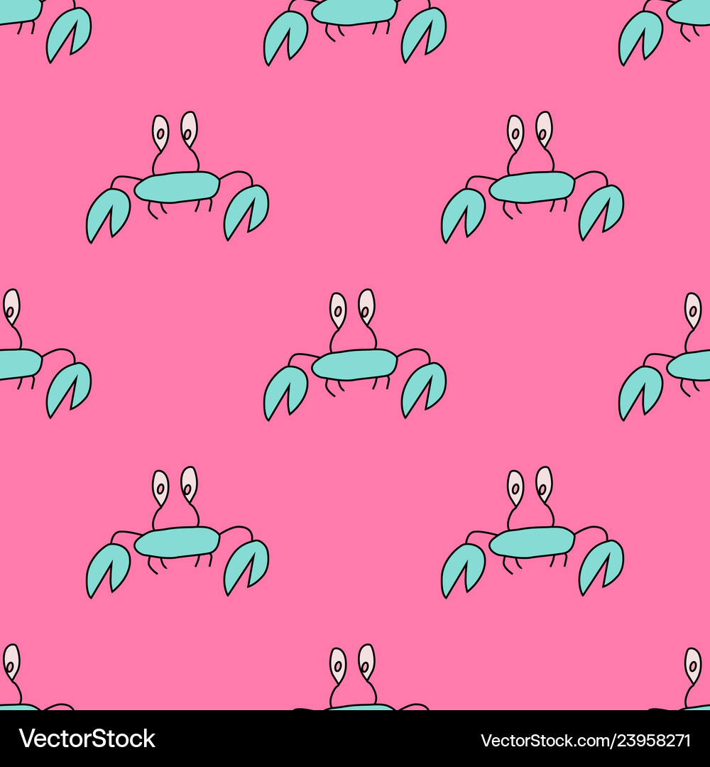 Crab seamless pattern Royalty Free Vector Image
