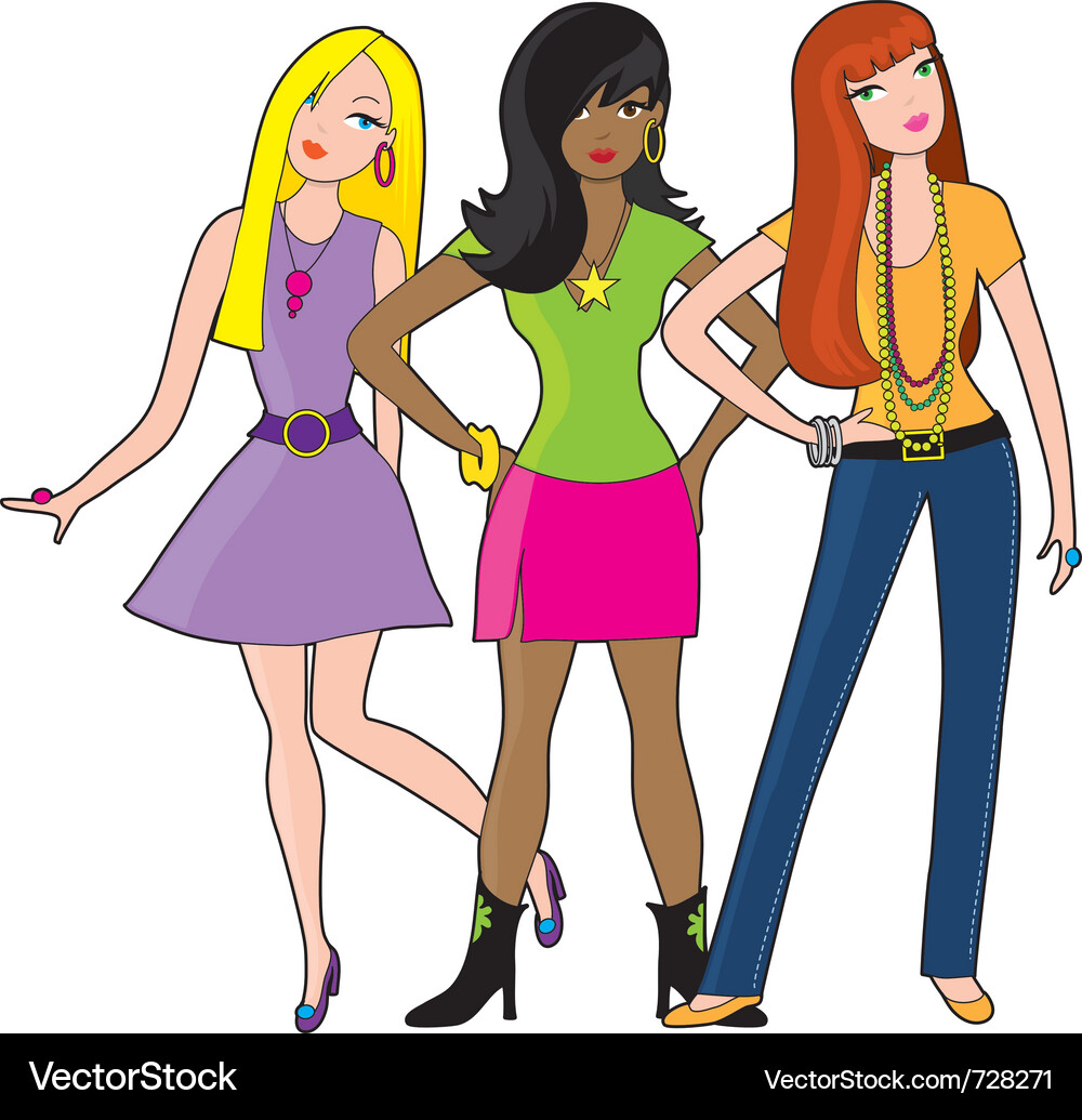 Fashion girls Royalty Free Vector Image - VectorStock