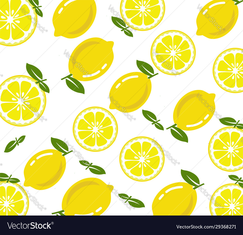 Lemon seamless pattern design Royalty Free Vector Image