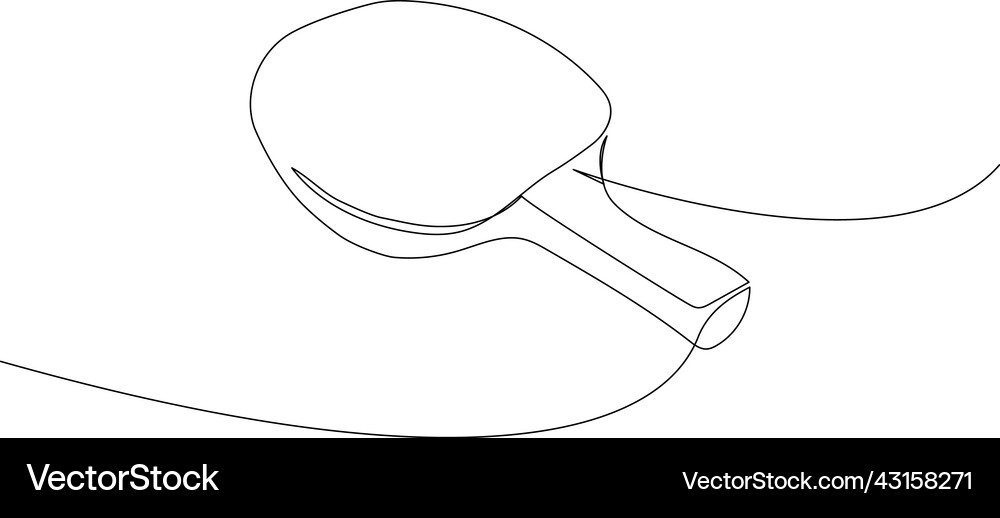 Ping pong racket sports one line art continuous Vector Image