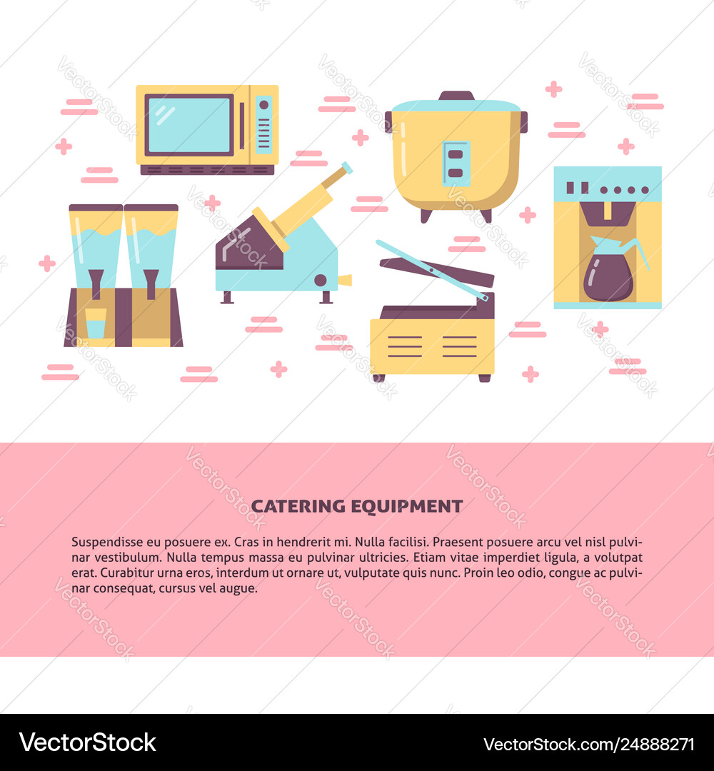 Professional catering equipment concept banner Vector Image