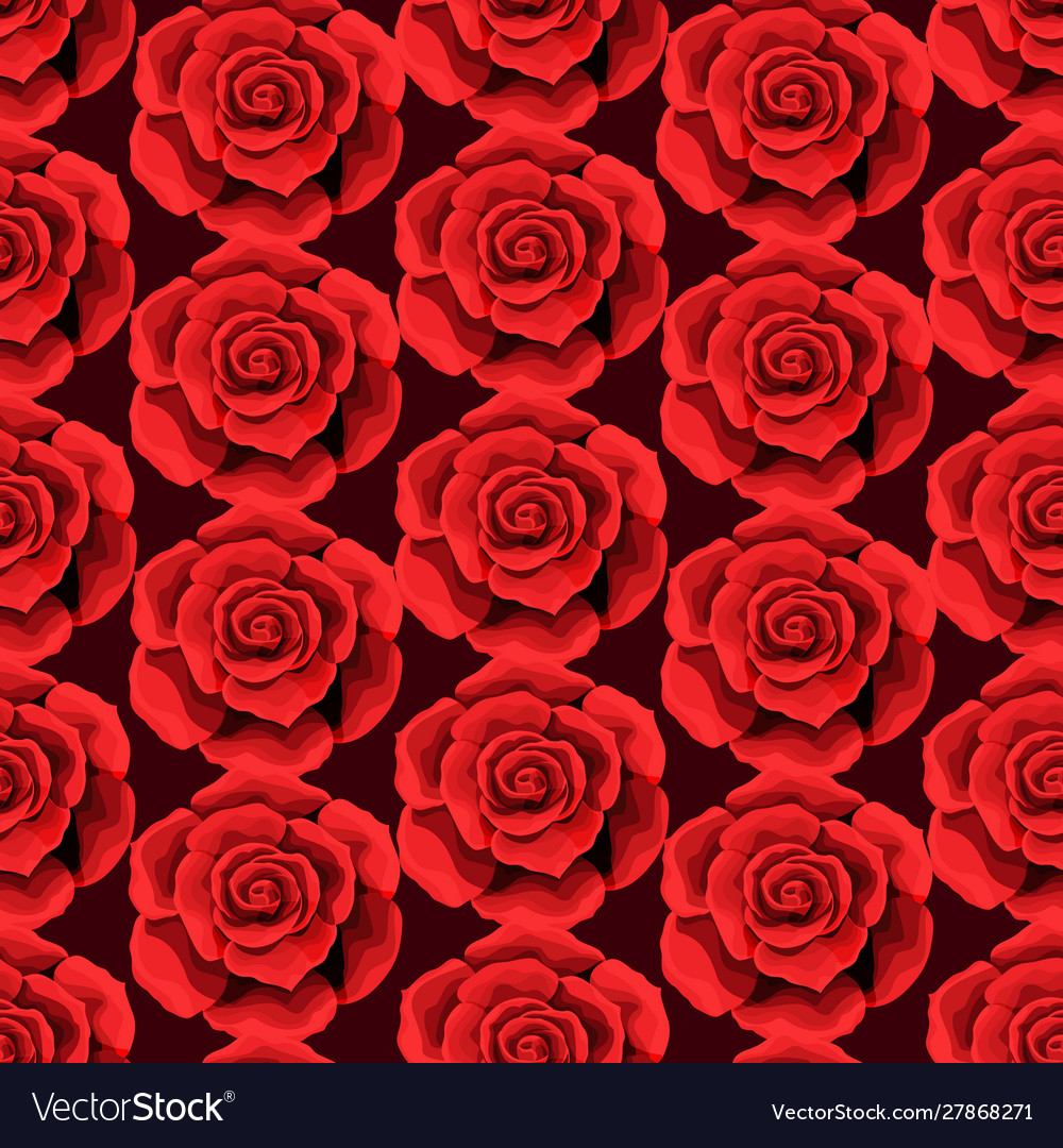 Rose flower seamless pattern background texture Vector Image