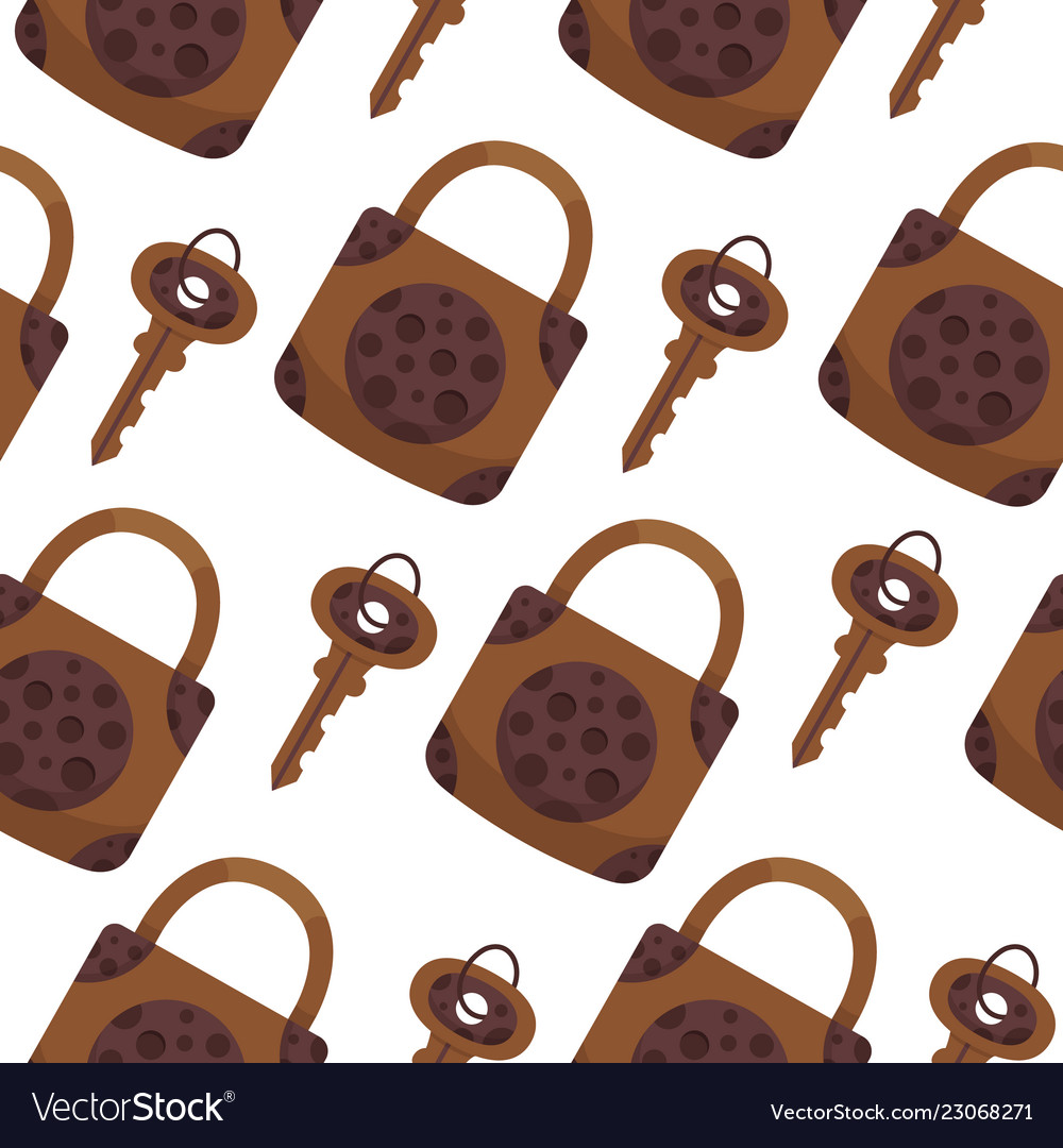 Seamless pattern with key locks and keys Vector Image