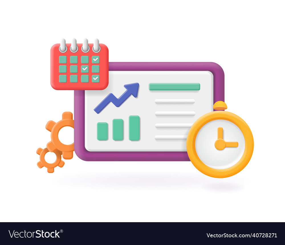 Time management concept workflow Royalty Free Vector Image