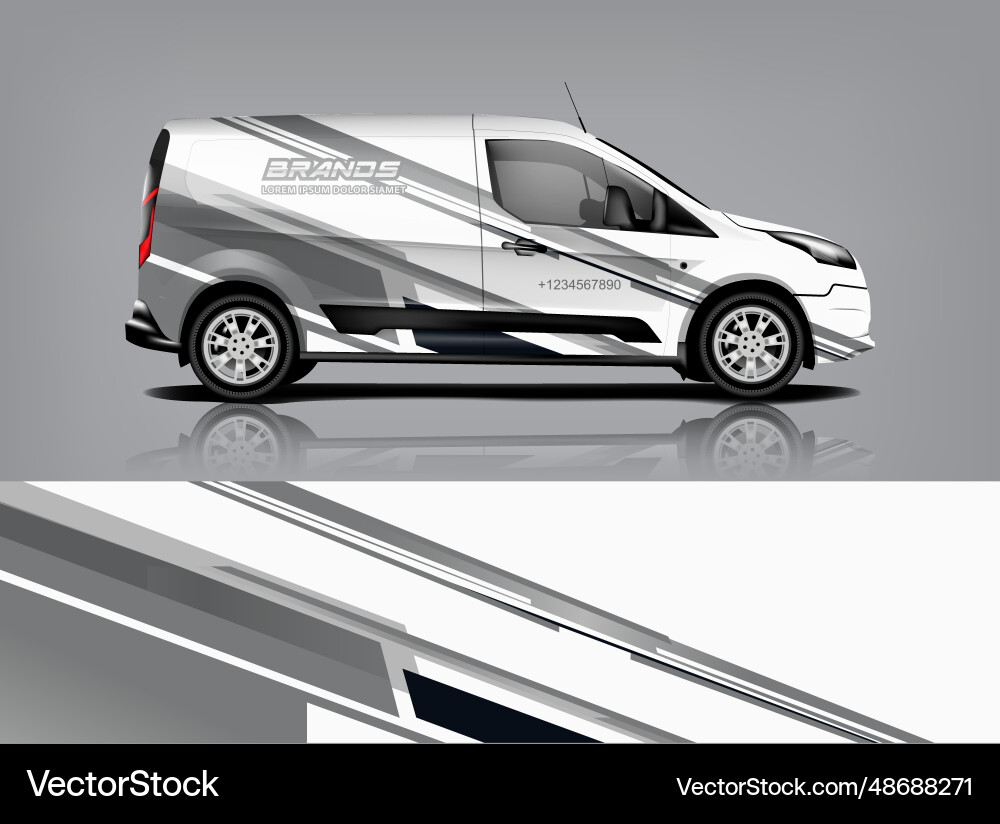 Van wrap design sticker and decal Royalty Free Vector Image