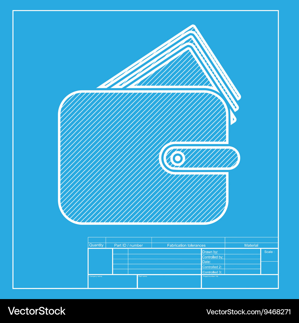 Wallet sign white section of icon Royalty Free Vector Image