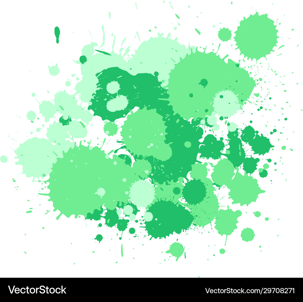 Watercolor splash in green on white background Vector Image