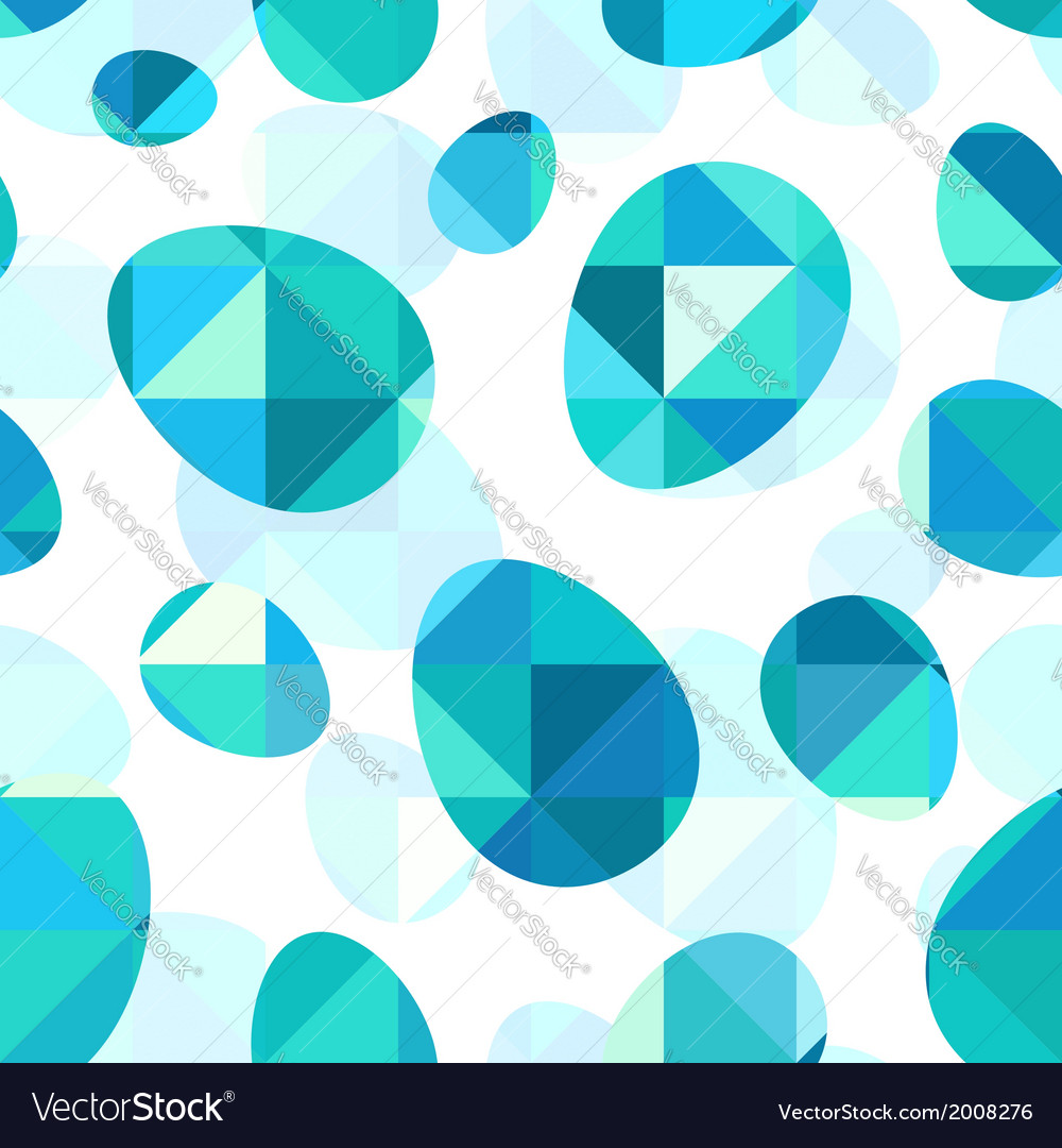 Blue diamond eggs seamless pattern Royalty Free Vector Image