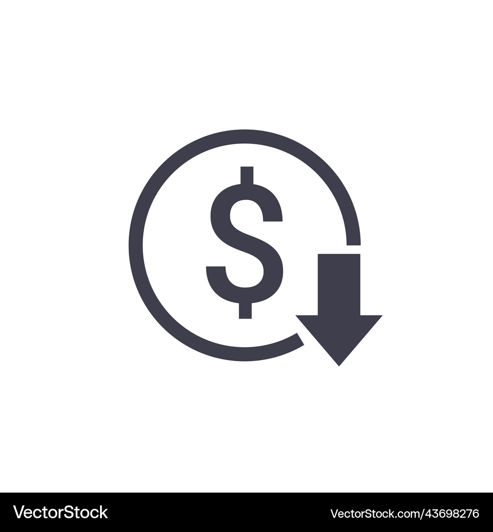 Lower Cost Icon Half Price, Cut Price, Cost Reduction, Discount, Money