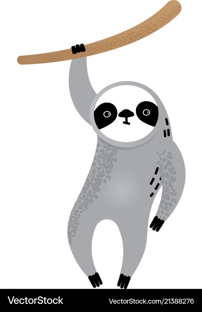 Cute astonished sloth bear animal Royalty Free Vector Image