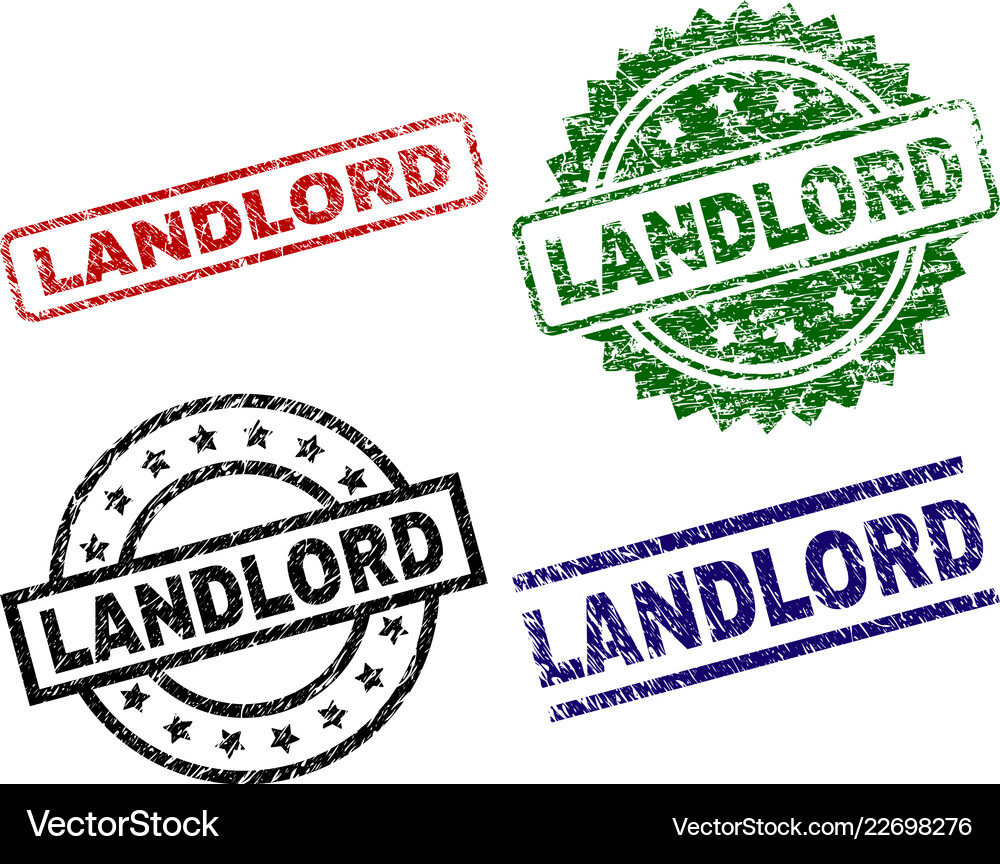 Damaged textured landlord stamp seals Royalty Free Vector