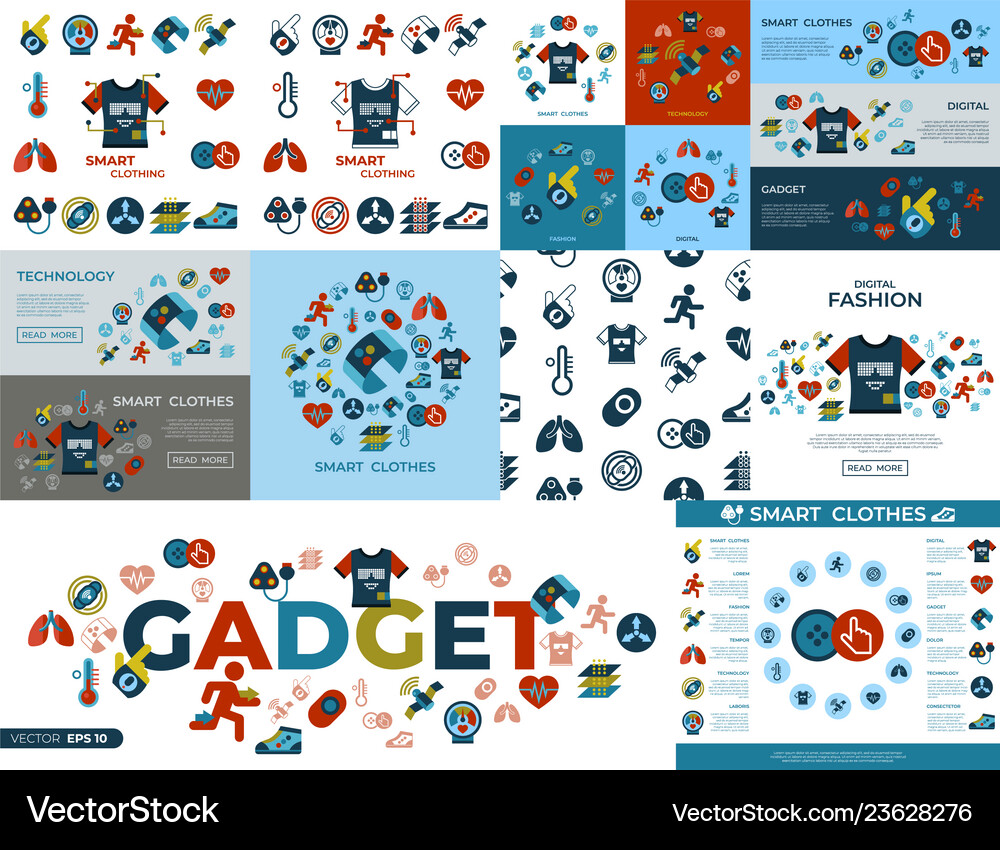 Digital smart clothes fashion gadget Royalty Free Vector