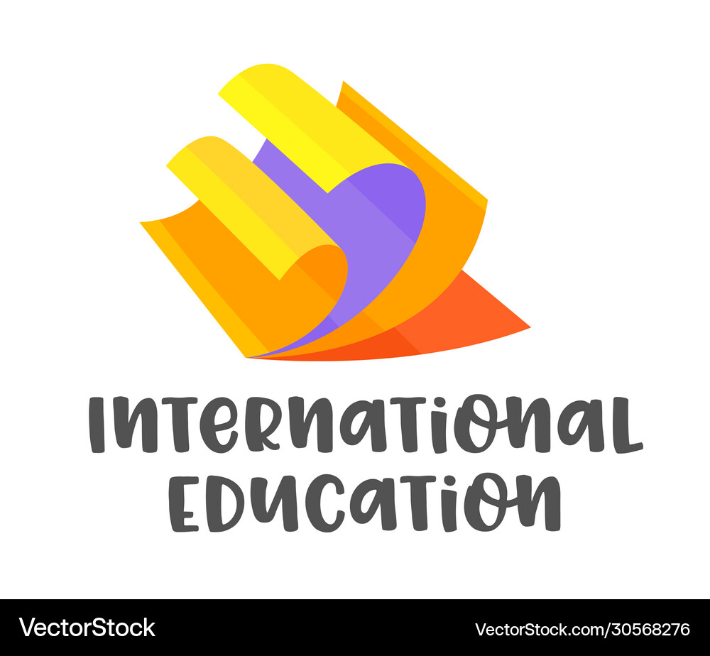 International education banner isolated on white Vector Image