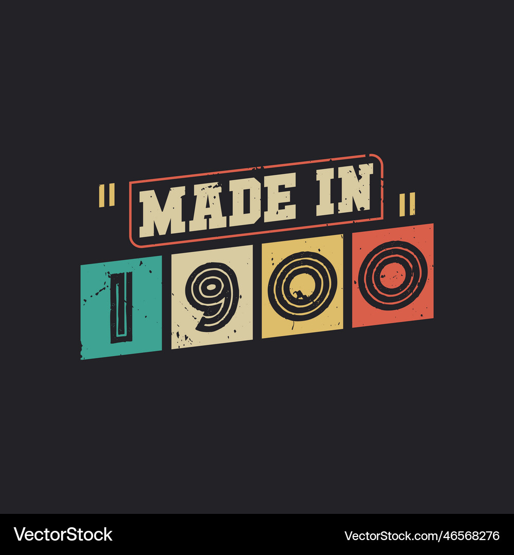 Made in 1900 vintage birthday celebration Vector Image